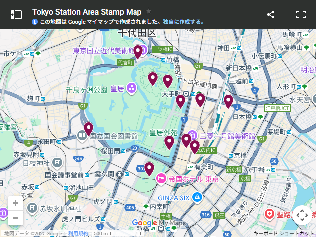 Tokyo Station Area Stamp Locations Map | Japan Stamp Hunt